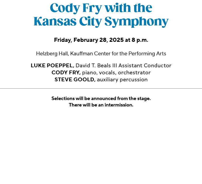 KANSAS CITY SYMPHONY PROGRAM BOOK 2025-26